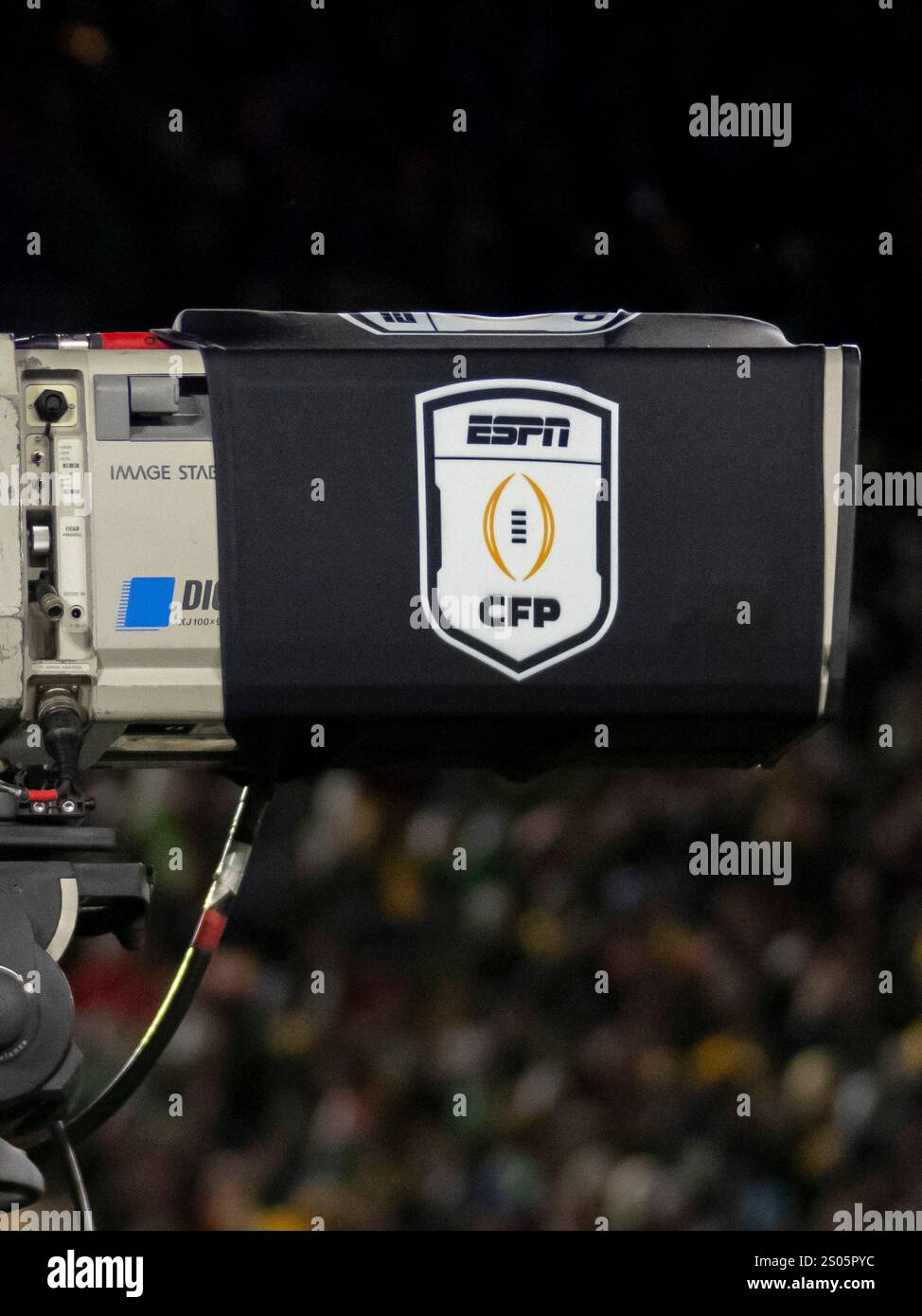SOUTH BEND, IN - DECEMBER 20: An ESPN broadcast camera operator ...