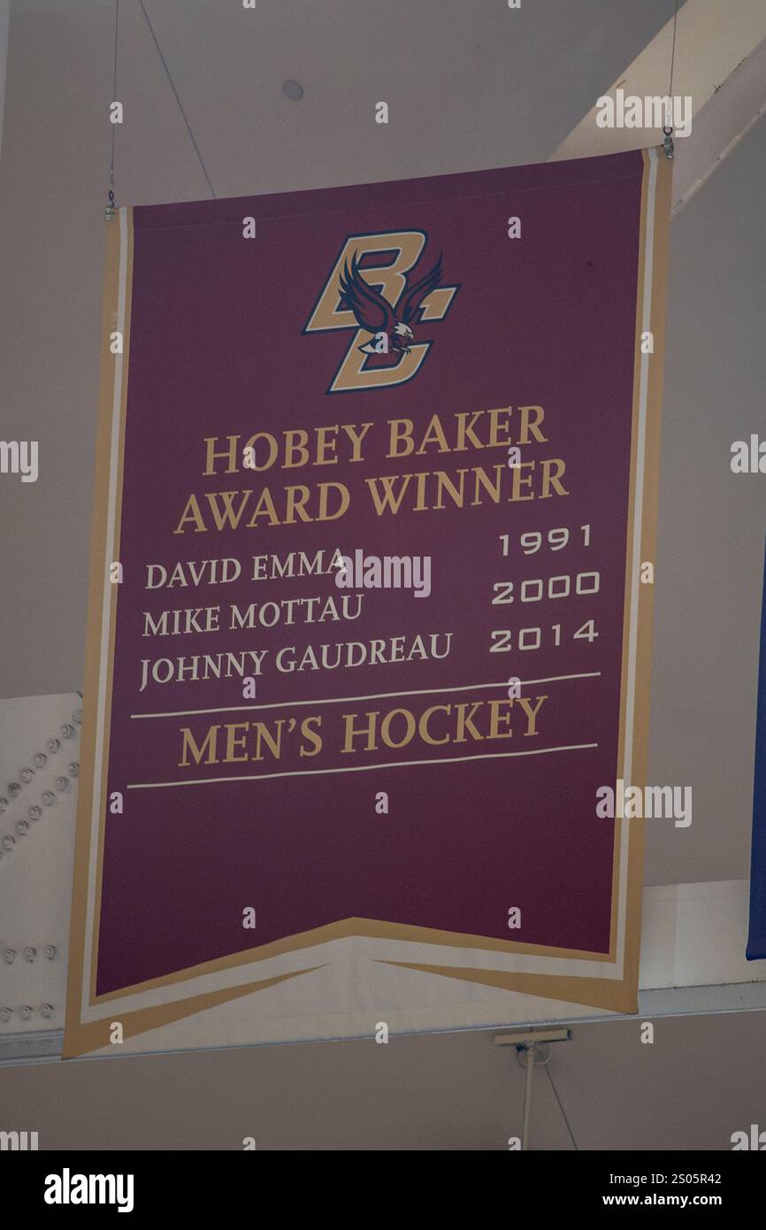 CHESTNUT HILL, MA - DECEMBER 21: A general view of a banner for Boston ...