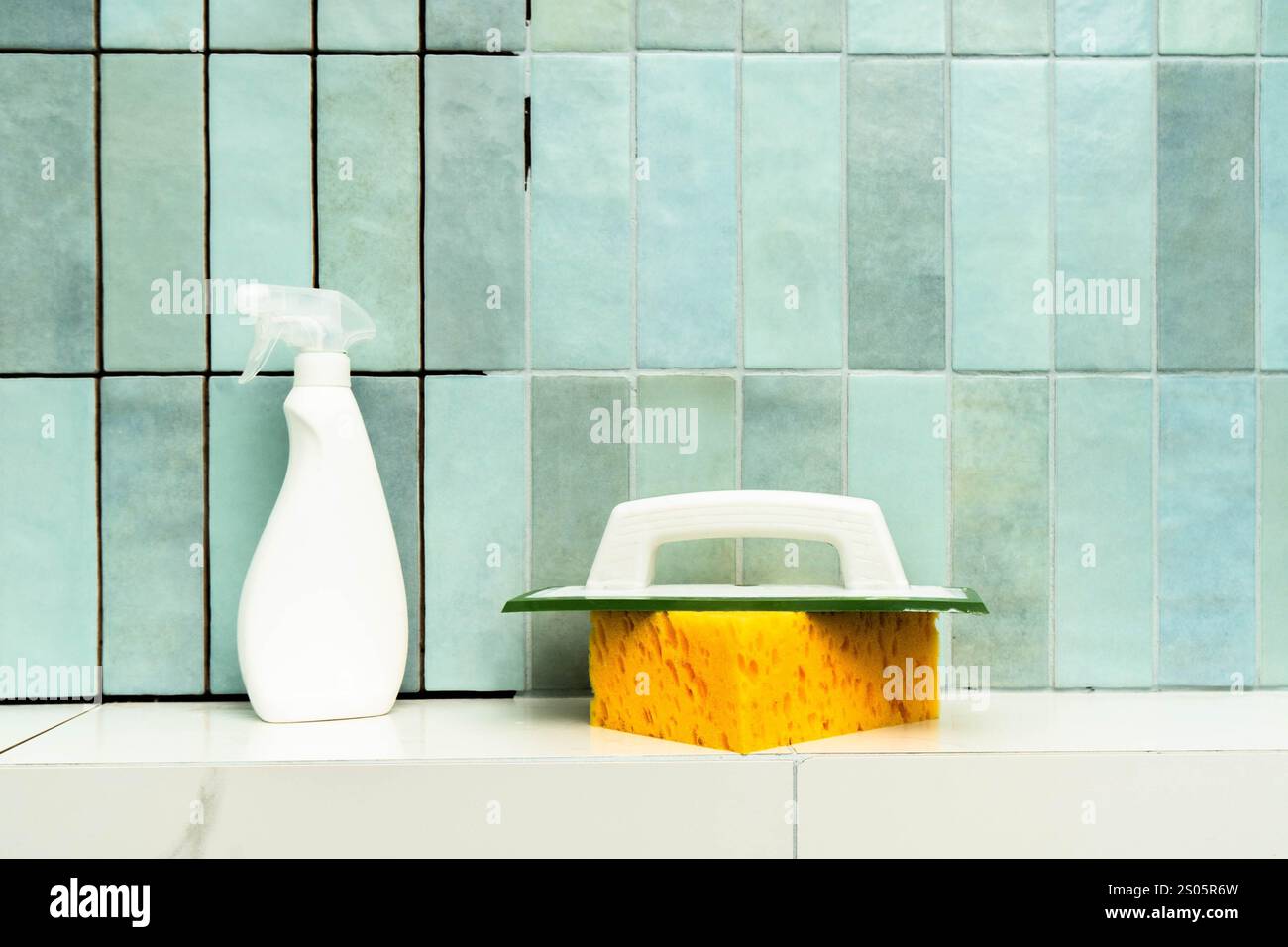 Labor involved in applying epoxy grout with sponge and cleaner for tile ...