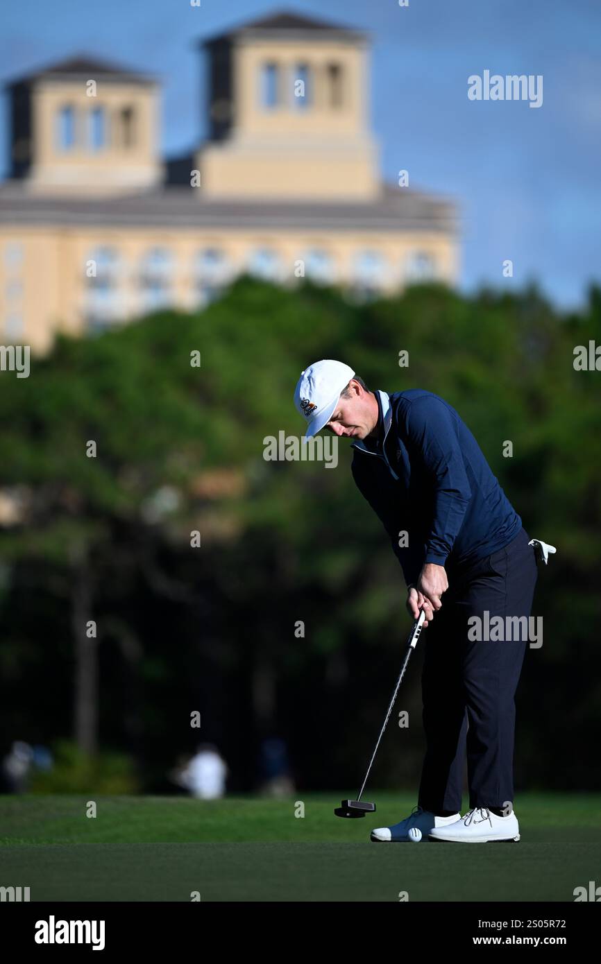 Daniel Trevino putts on the first green during the final round of the ...