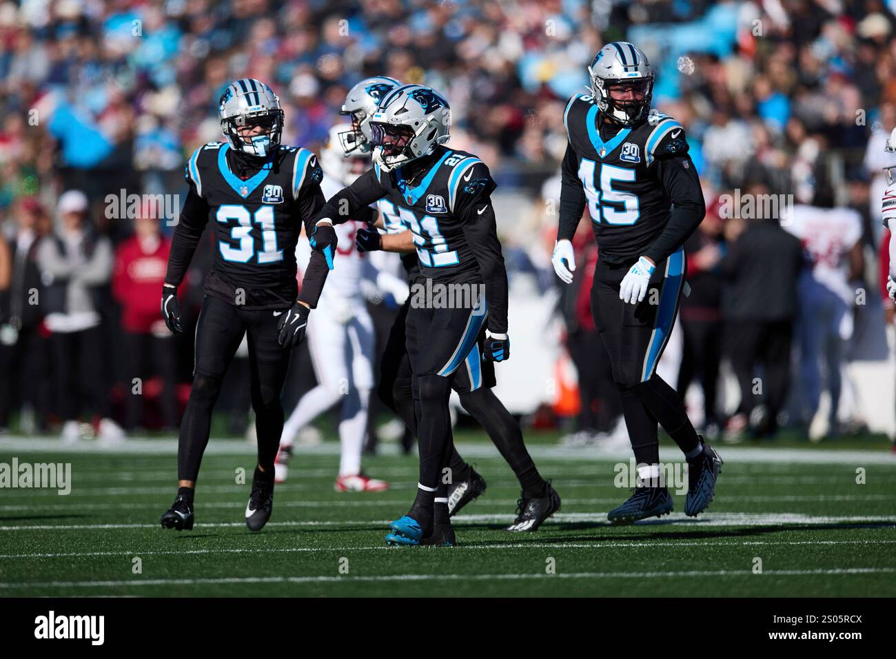 Carolina Panthers safety Nick Scott (21) celebrates after making a play ...