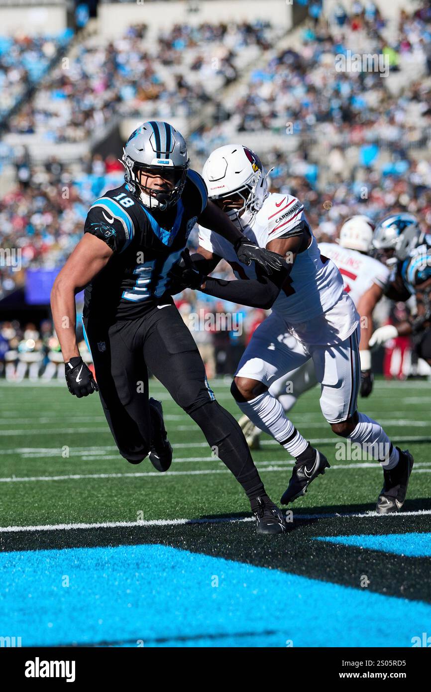 Carolina Panthers wide receiver Jalen Coker (18) runs a route during an ...