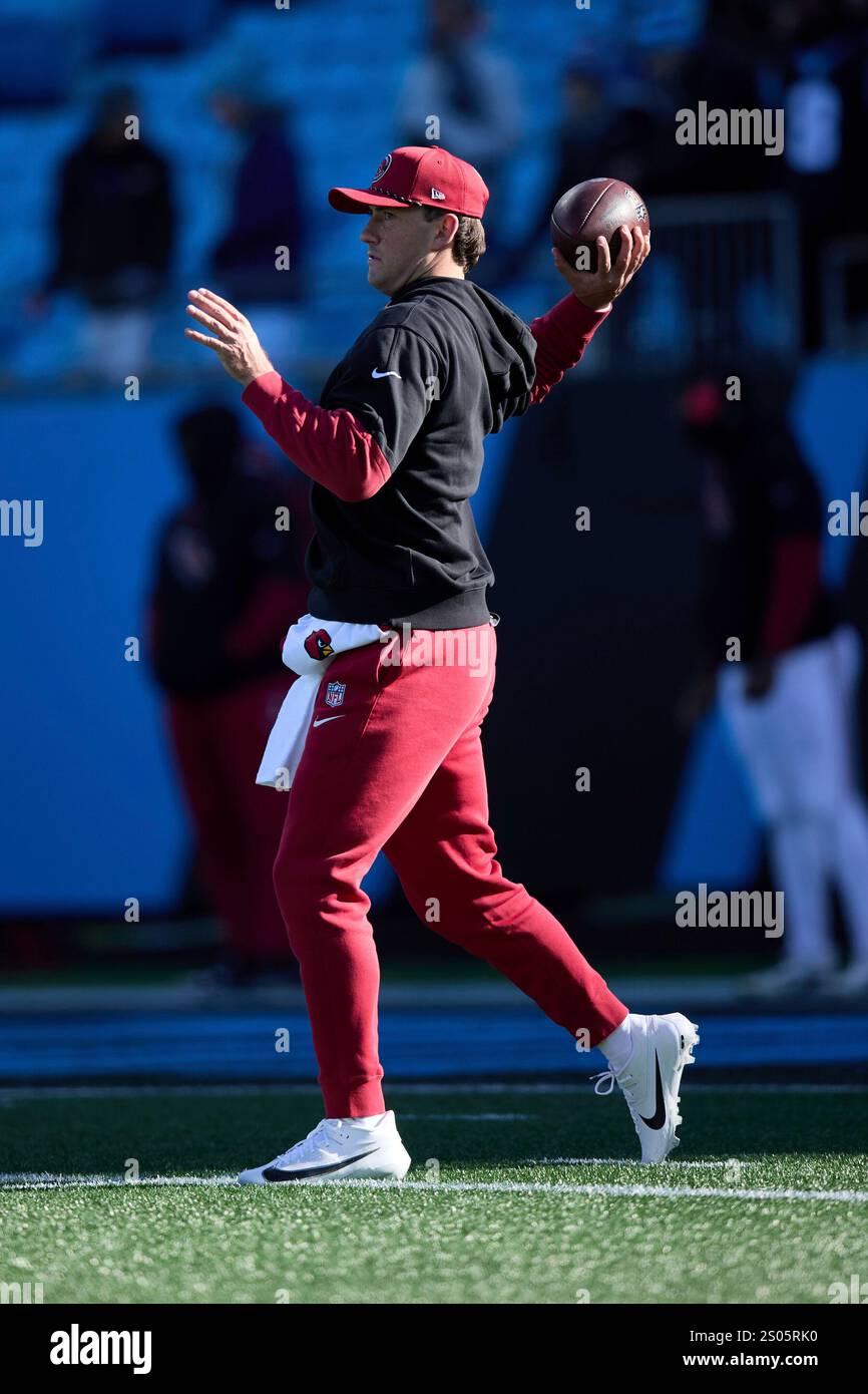 Arizona Cardinals quarterback Clayton Tune (15) warms up prior to an ...