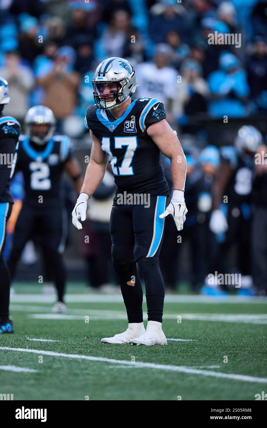 Carolina Panthers linebacker Josey Jewell (47) lines up on defense ...