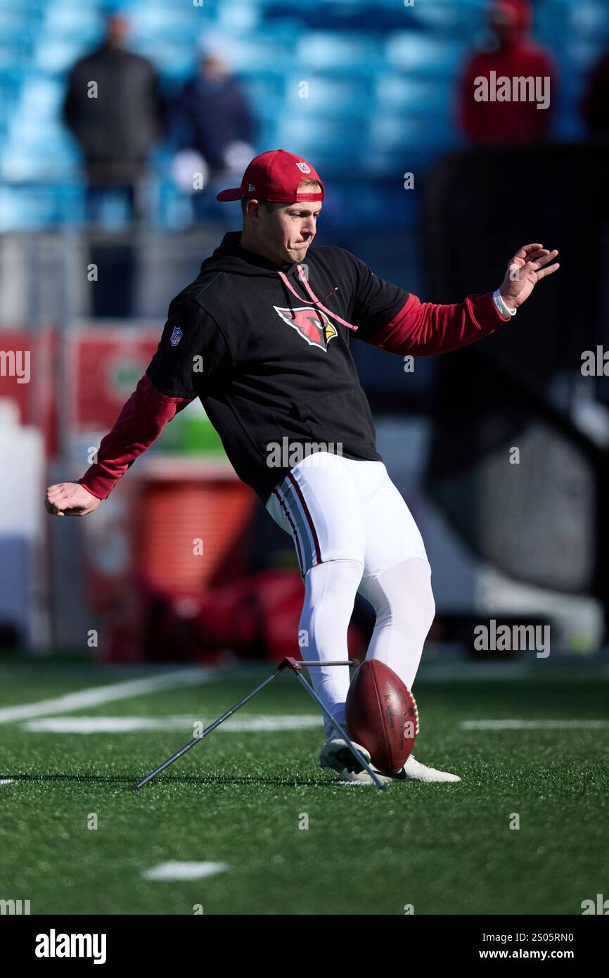 Arizona Cardinals place kicker Chad Ryland (38) warms up prior to an ...
