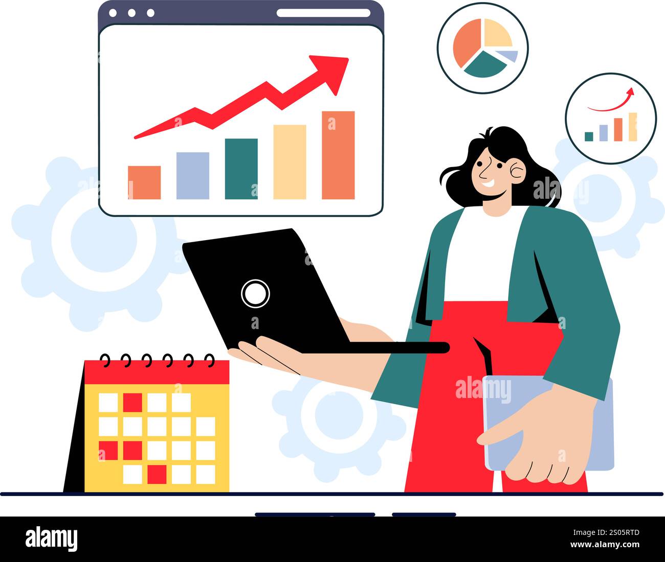Top Manager Employees Vector Illustration Featuring Project Management ...