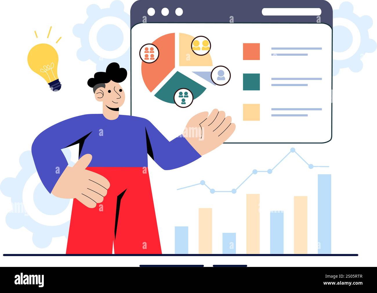 Top Manager Employees Vector Illustration Featuring Project Management ...
