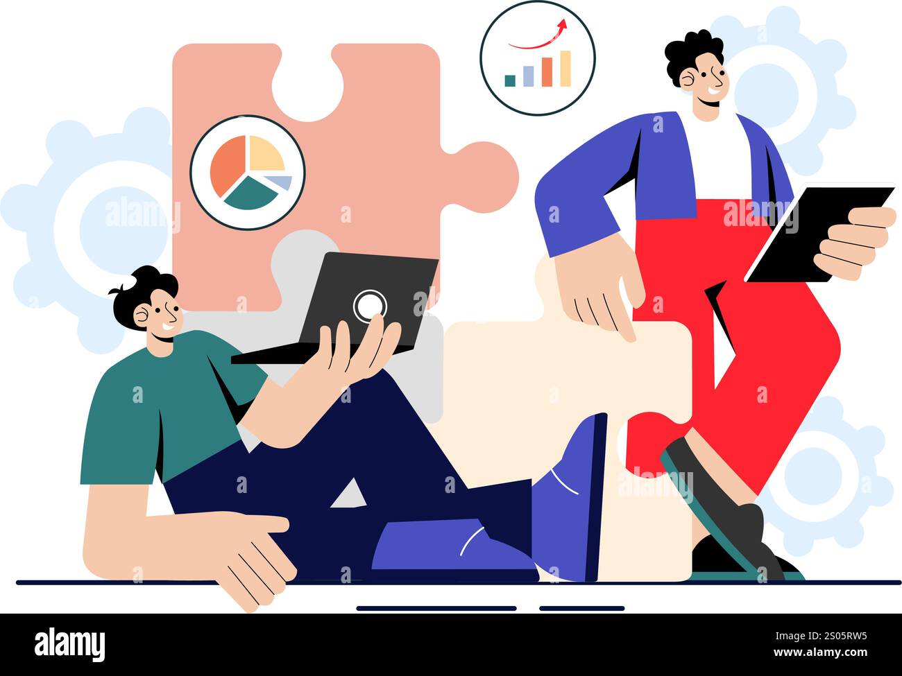 Top Manager Employees Vector Illustration Featuring Project Management ...