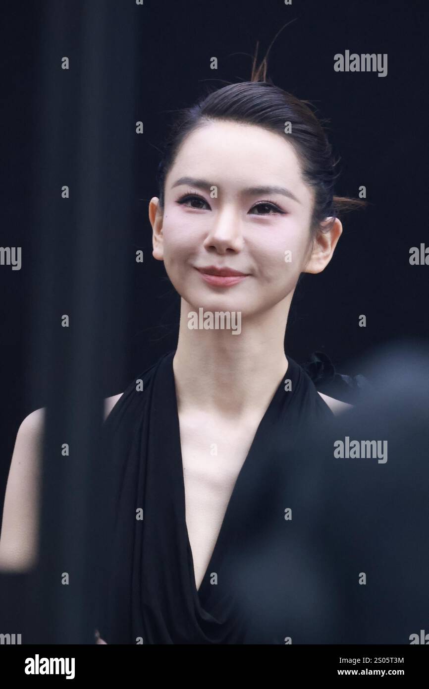 Chinese singer and actress Stephy Qi attends an activity in Chengdu ...
