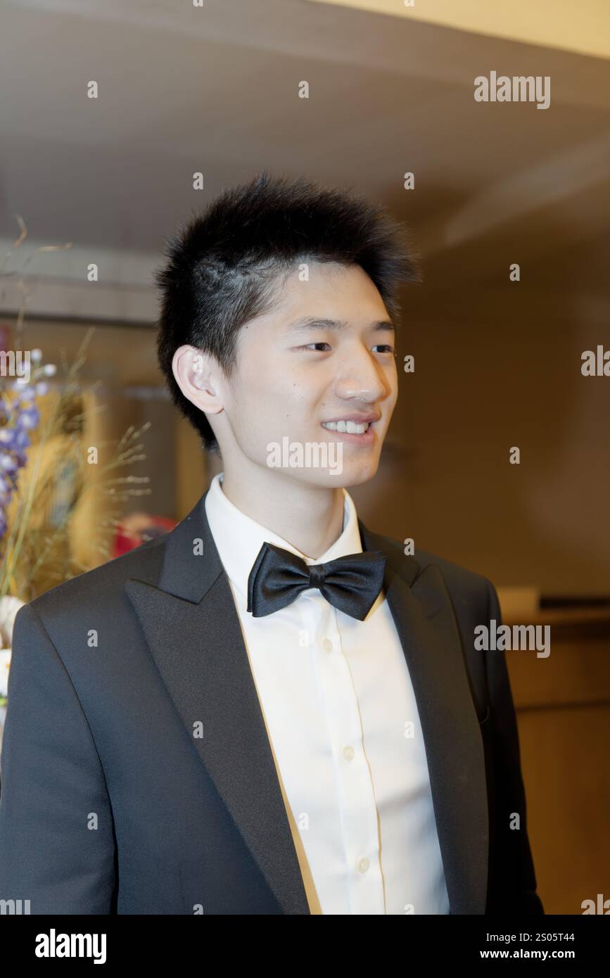 Paris, France. 19th Oct 2024. Paul Ji at a book signing after his Chopin recital on the stage in ...
