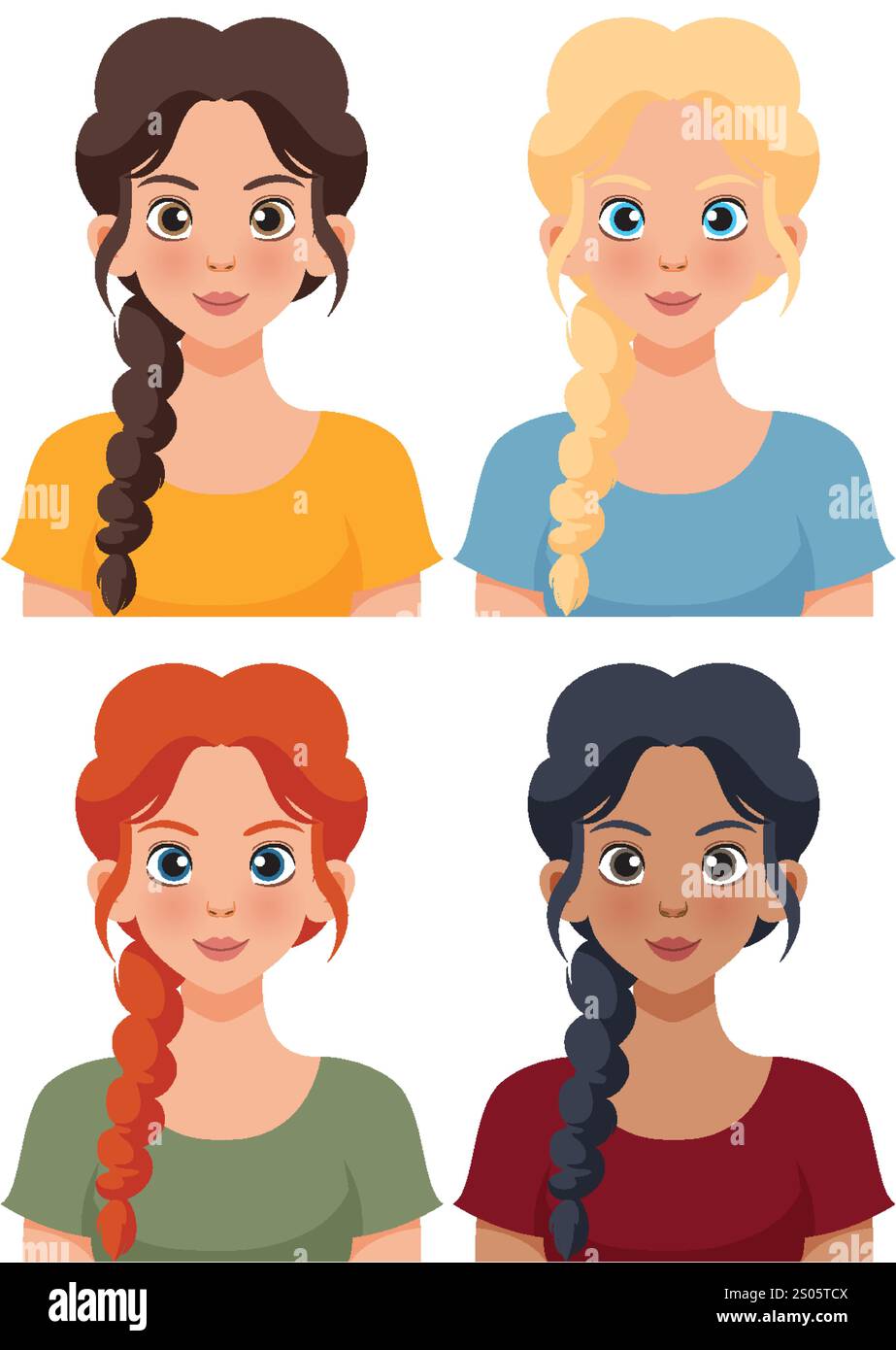 Young black four women Stock Vector Images - Alamy