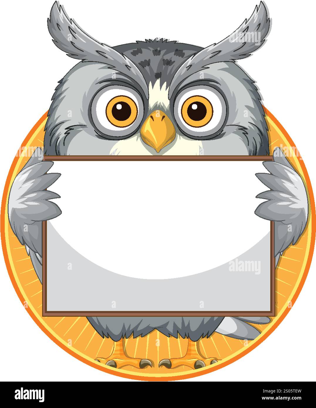 Cute owl with a blank sign for messages Stock Vector Image & Art - Alamy