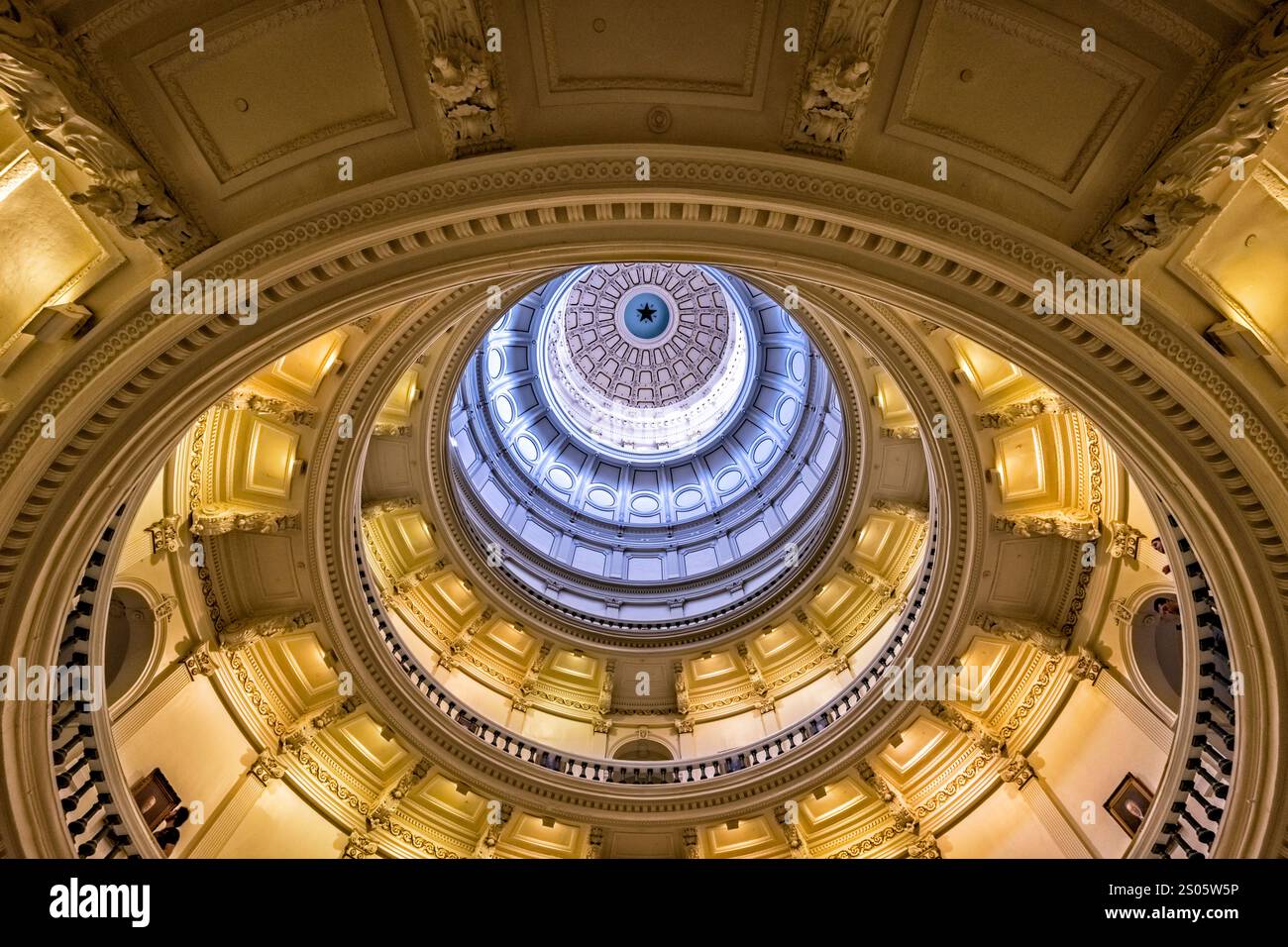 Symmetrical view of Austin's State Capitol dome interior captures its ...