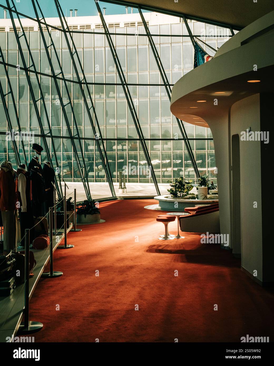 Mid-century modern interior of the TWA Hotel at JFK Airport, Queens ...
