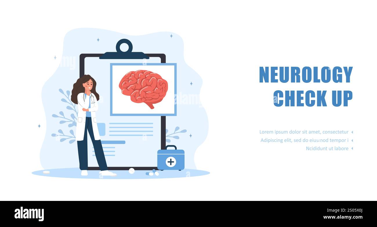Neurology check up. Female doctor study brain diseases. Neurological therapy. Neuroscience ...