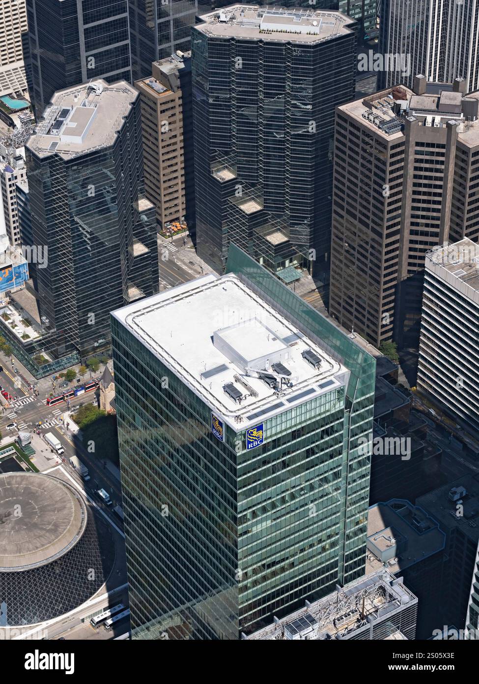 Toronto Canada / Aerial view of the (RBC) Royal bank of Canada, and ...