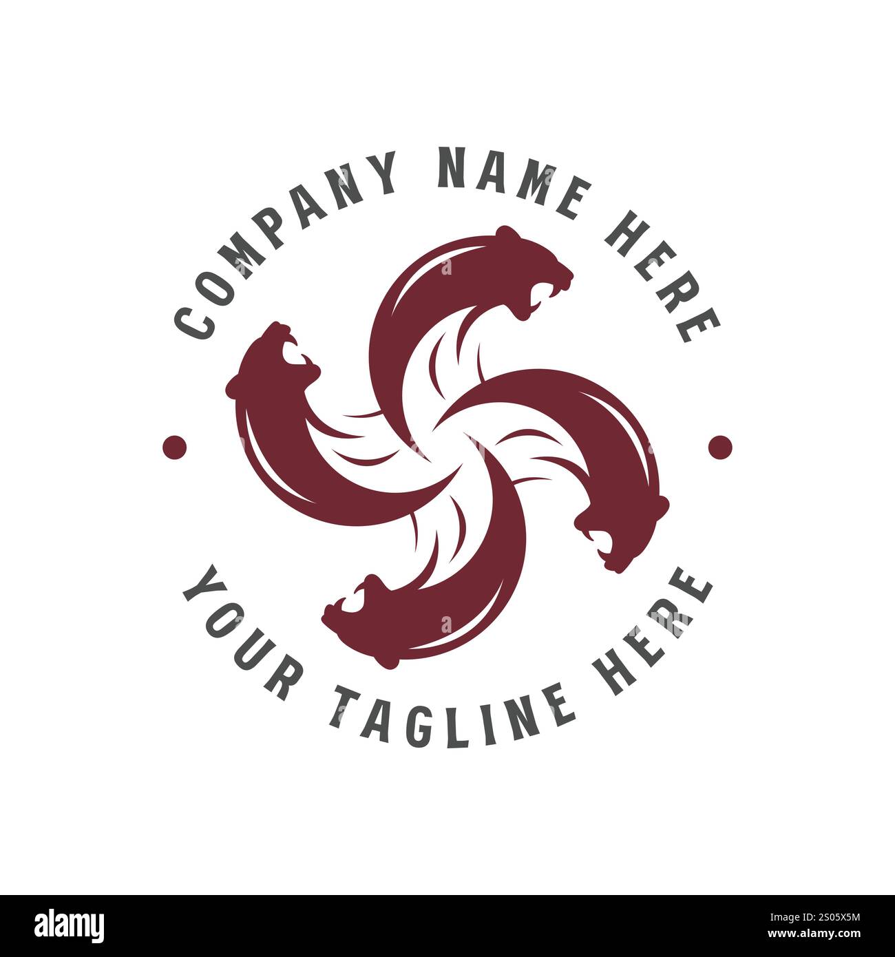 Tiger Jaguar Puma Leopard Cheetah Head Star Badge Emblem Label Logo ...