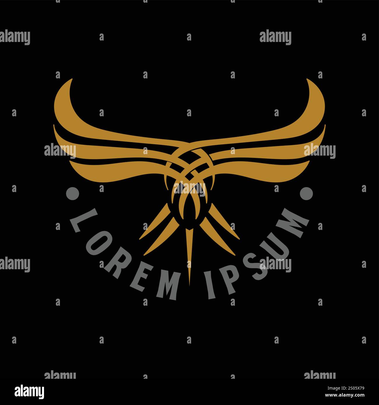 Golden Eagle Falcon Hawk Spread Wings Bird Symbol Illustration Logo ...