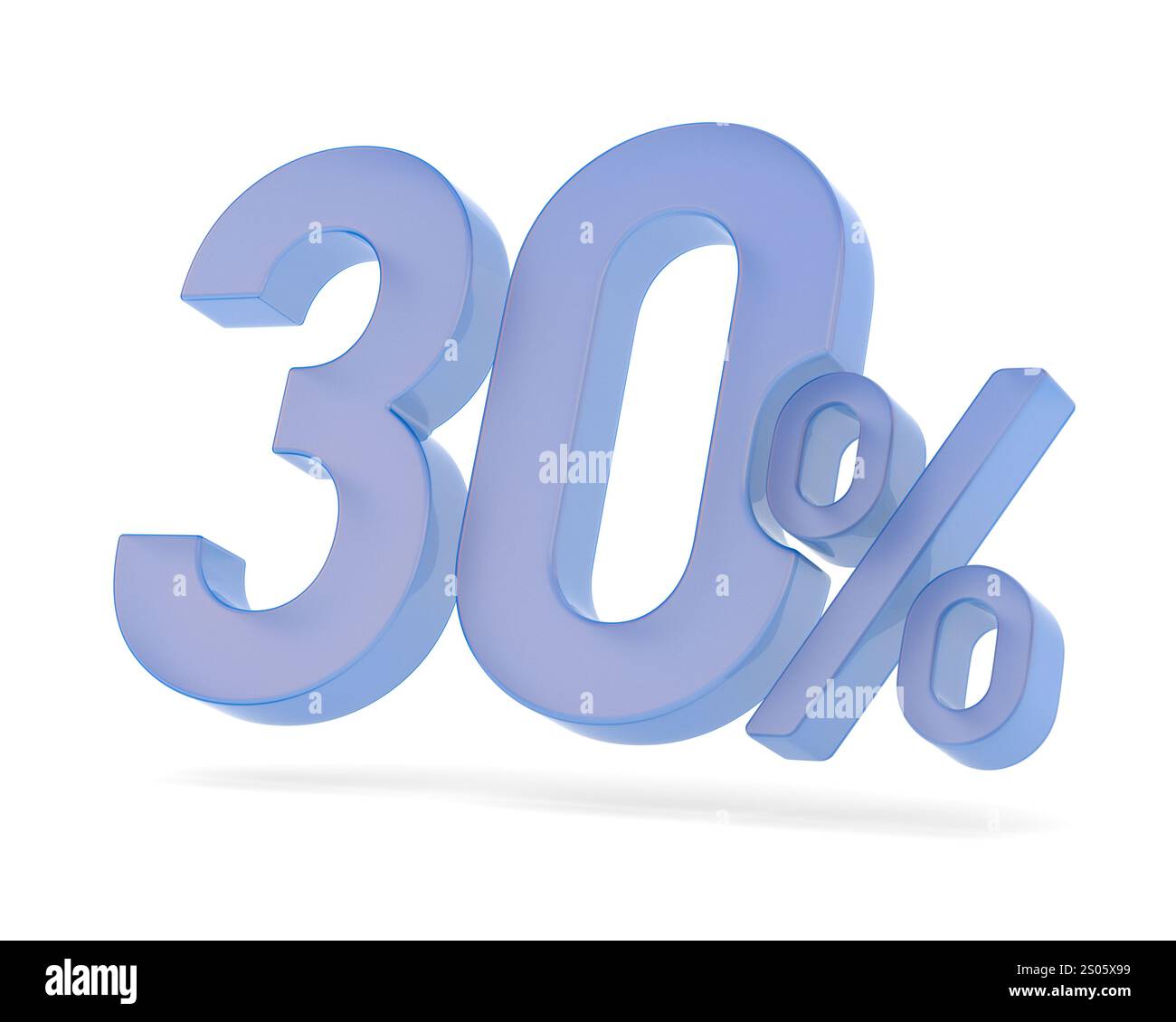 Thirty percent on white background. Isolated 3D illustration Stock ...