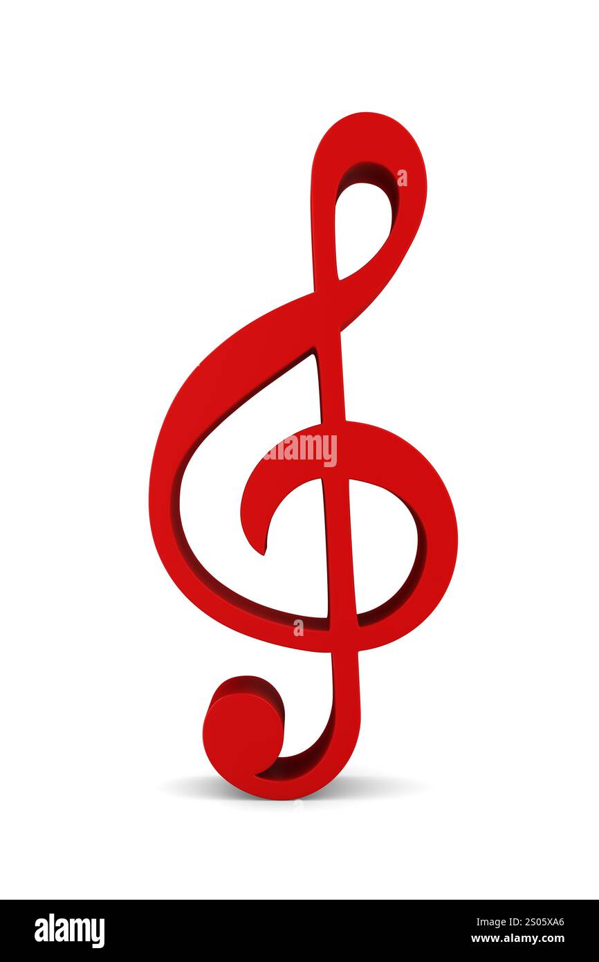 Treble clef on white background. Isolated 3D illustration Stock Photo ...