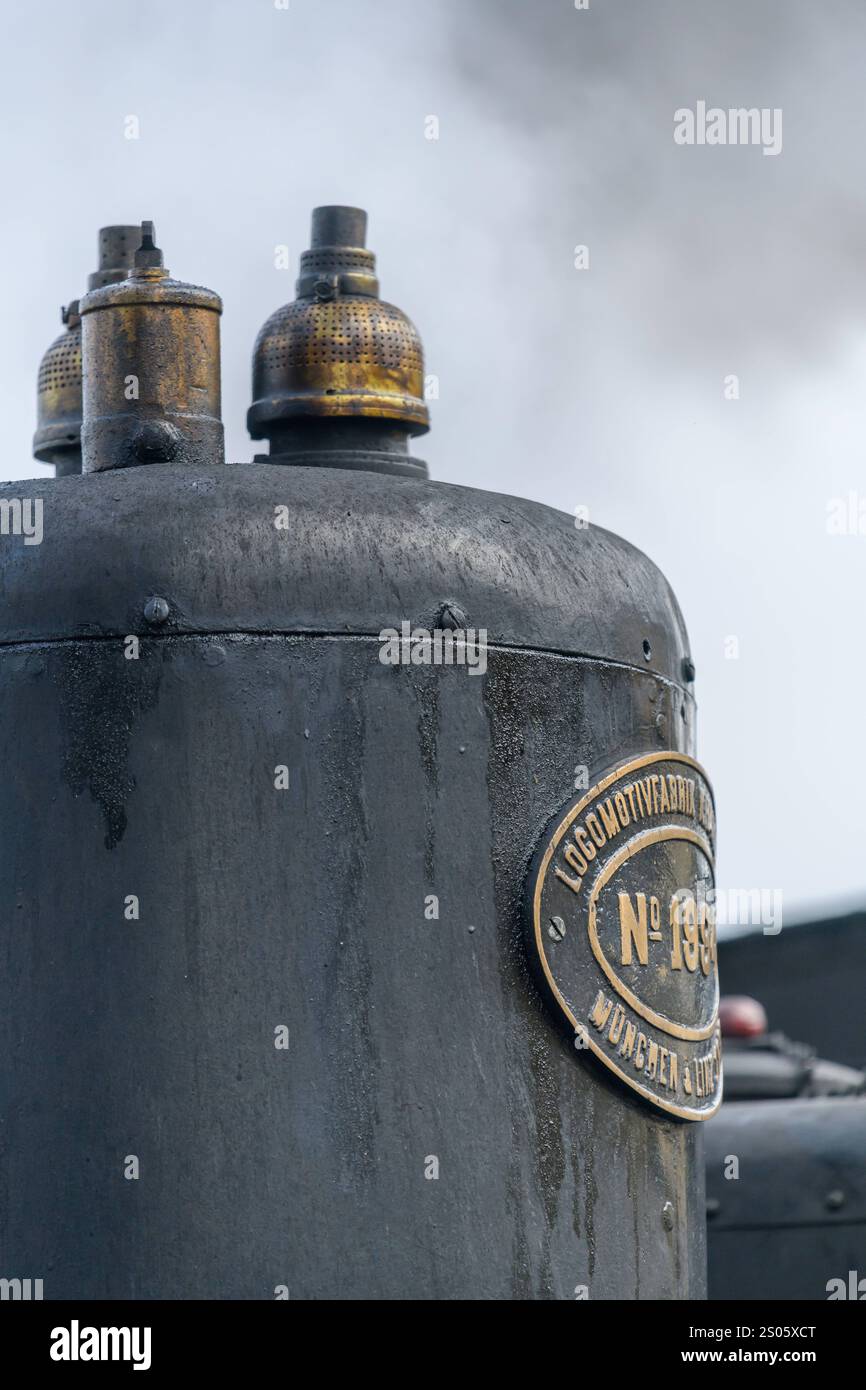 steyr, austria, 24 dec 2024, detail of a steam locomotive at the ...