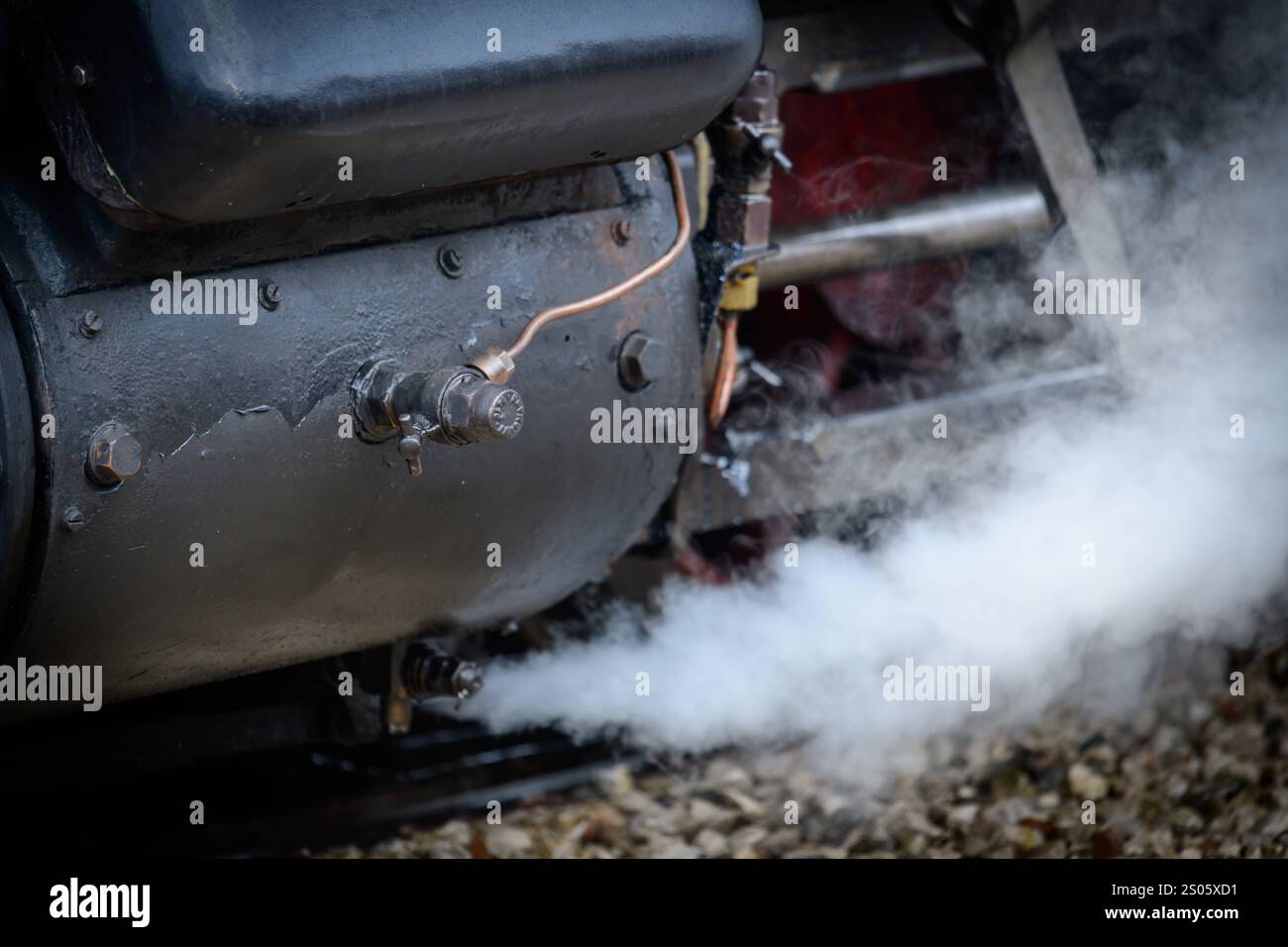 steyr, austria, 24 dec 2024,, steam coming out of a historic steam ...
