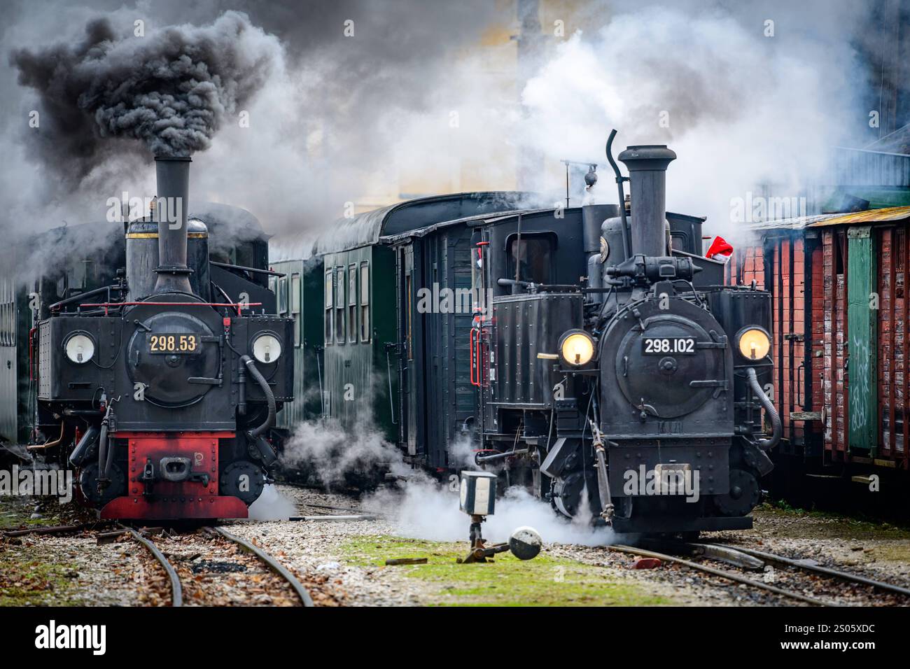 steyr, austria, 24 dec 2024, christmas trains powered by two steam ...