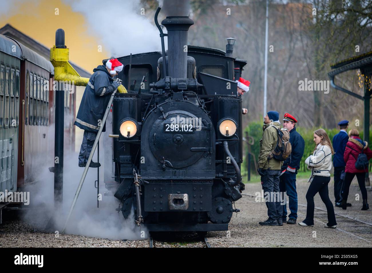 steyr, austria, 24 dec 2024, christmas trains powered by a historic ...