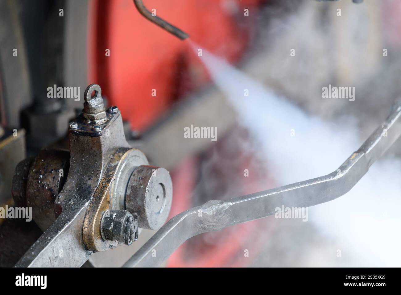 steyr, austria, 24 dec 2024,, steam coming out of a historic steam ...