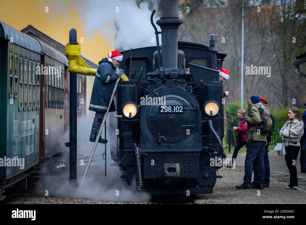 steyr, austria, 24 dec 2024, christmas trains powered by a historic ...