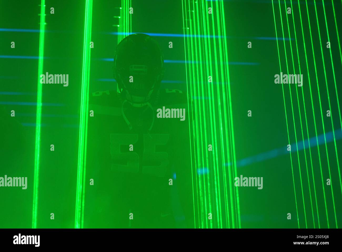 Seattle Seahawks defensive end Dre'Mont Jones walks through lasers in ...