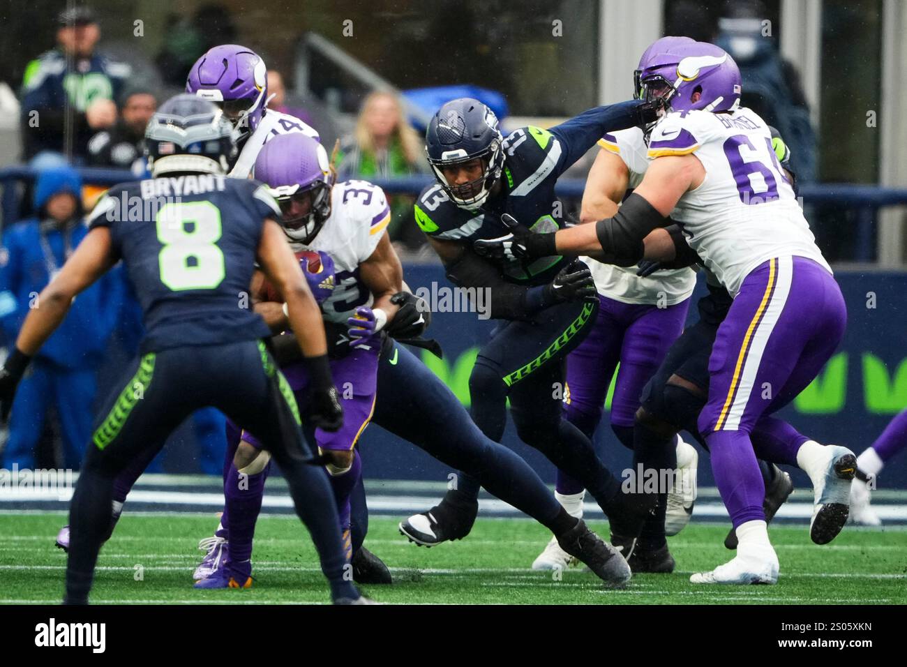 Seattle Seahawks linebacker Ernest Jones IV (13) pursues Minnesota ...