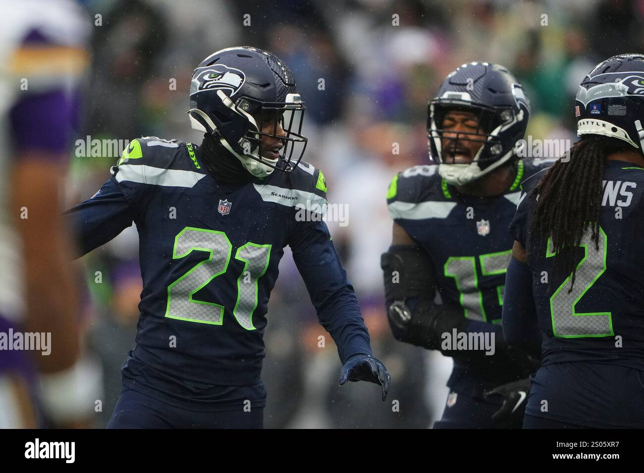 Seattle Seahawks cornerback Devon Witherspoon reacts during an NFL ...