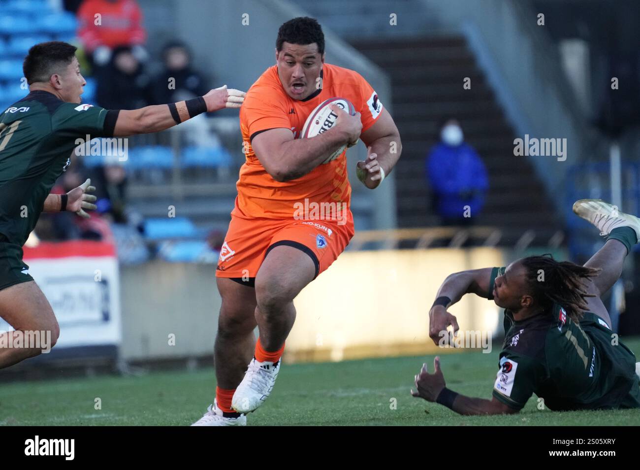 Spears' Opeti Helu during the 2024-25 Japan Rugby League One match ...