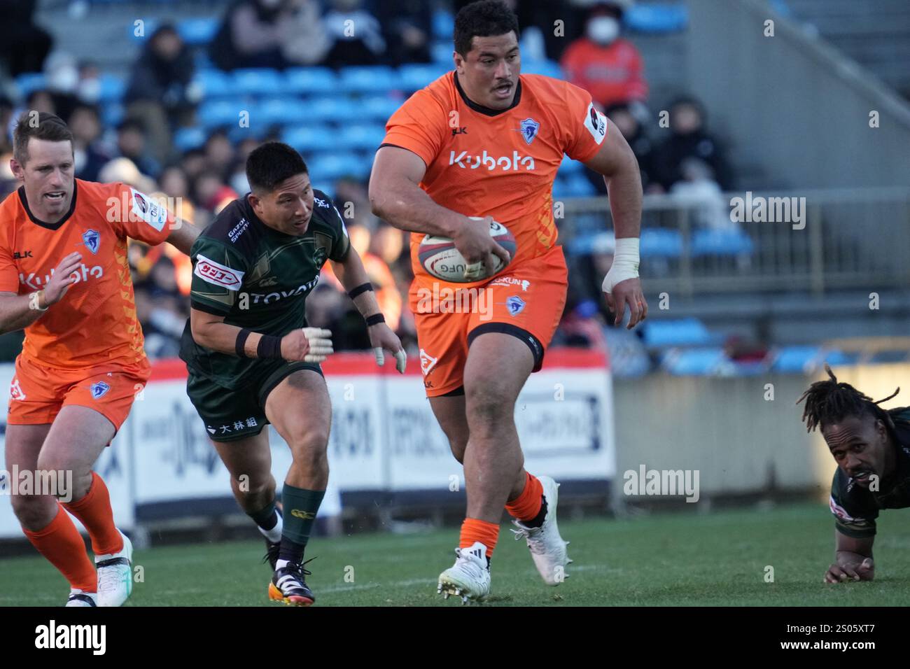 Spears' Opeti Helu during the 2024-25 Japan Rugby League One match ...