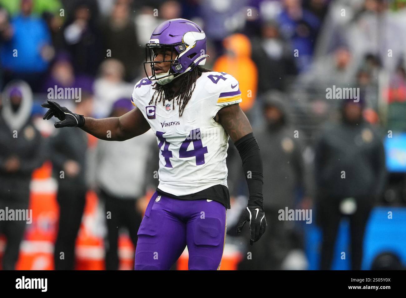 Minnesota Vikings safety Josh Metellus gestures during an NFL football ...