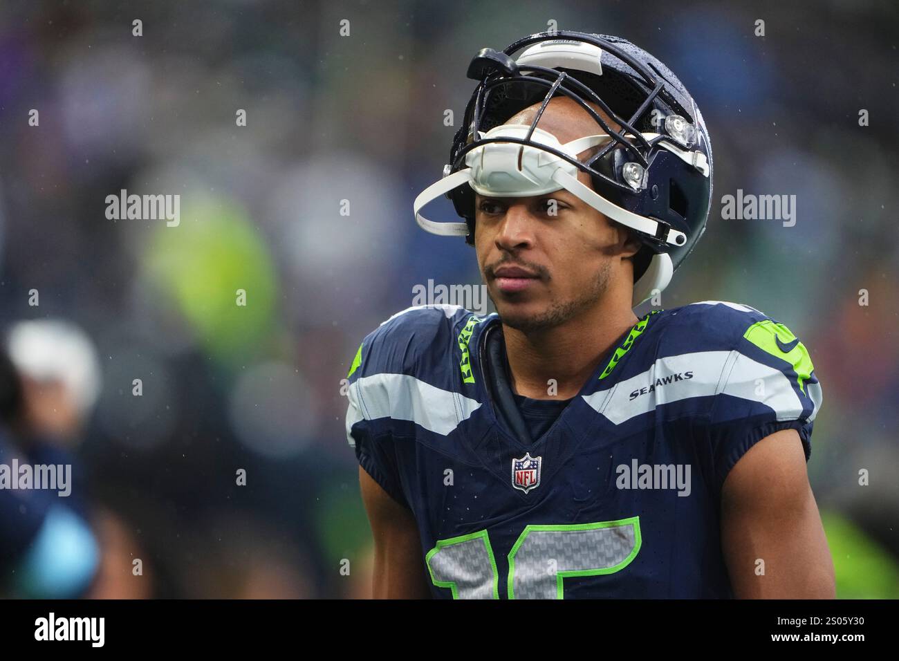 Seattle Seahawks wide receiver Tyler Lockett walks off the field during ...