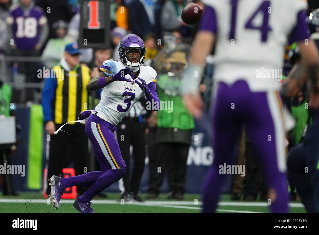 Minnesota Vikings wide receiver Jordan Addison makes a catch against ...