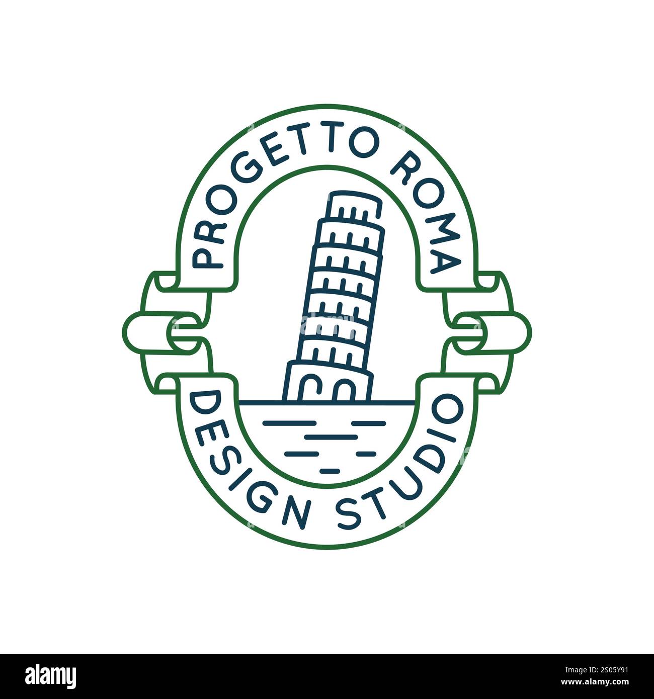 Simple Logo with Tower of Pisa design studio icon. Simple Logo with of ...