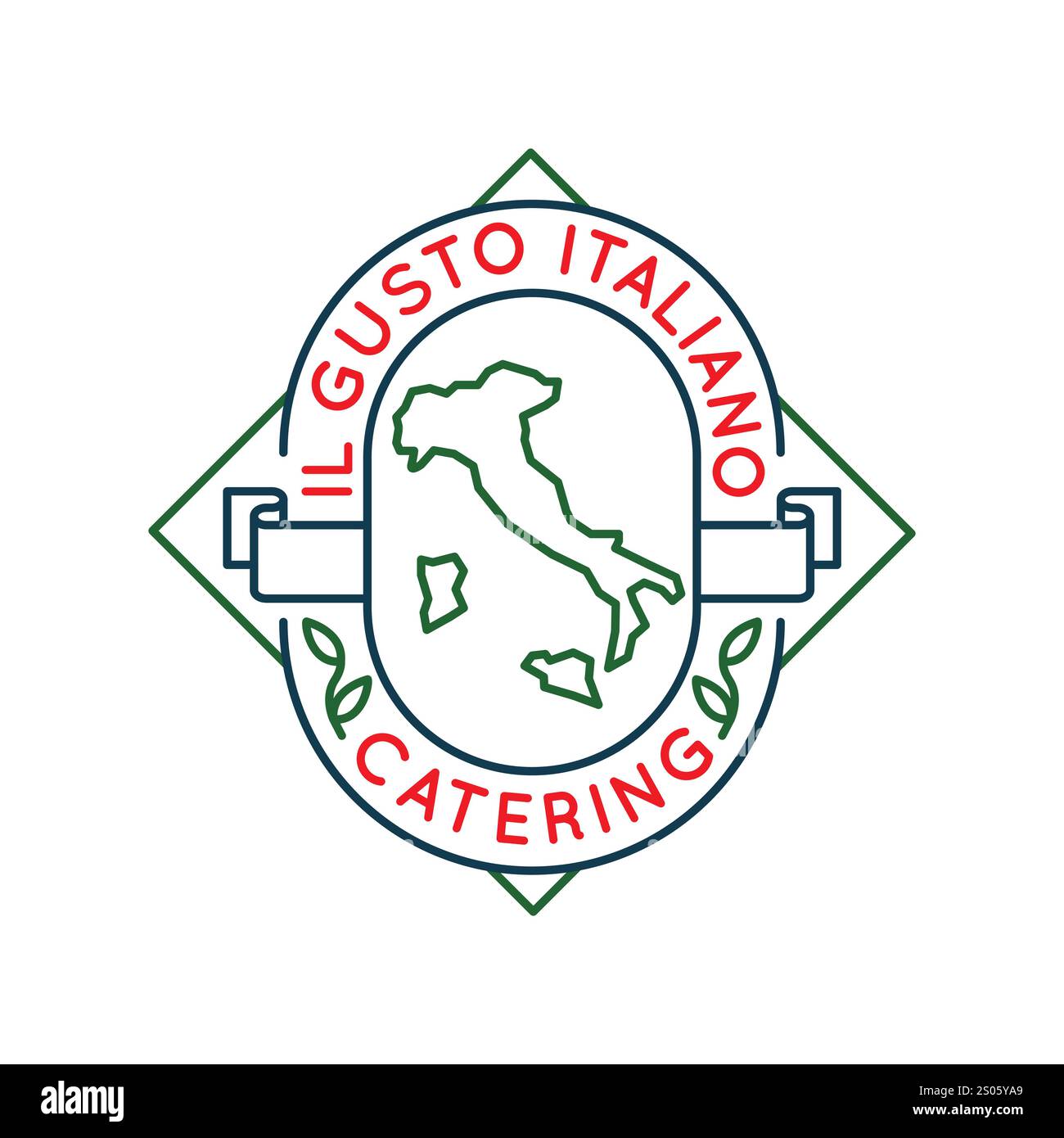 Simple Logo with Gusto Italiano Icon Stock Vector Image & Art - Alamy