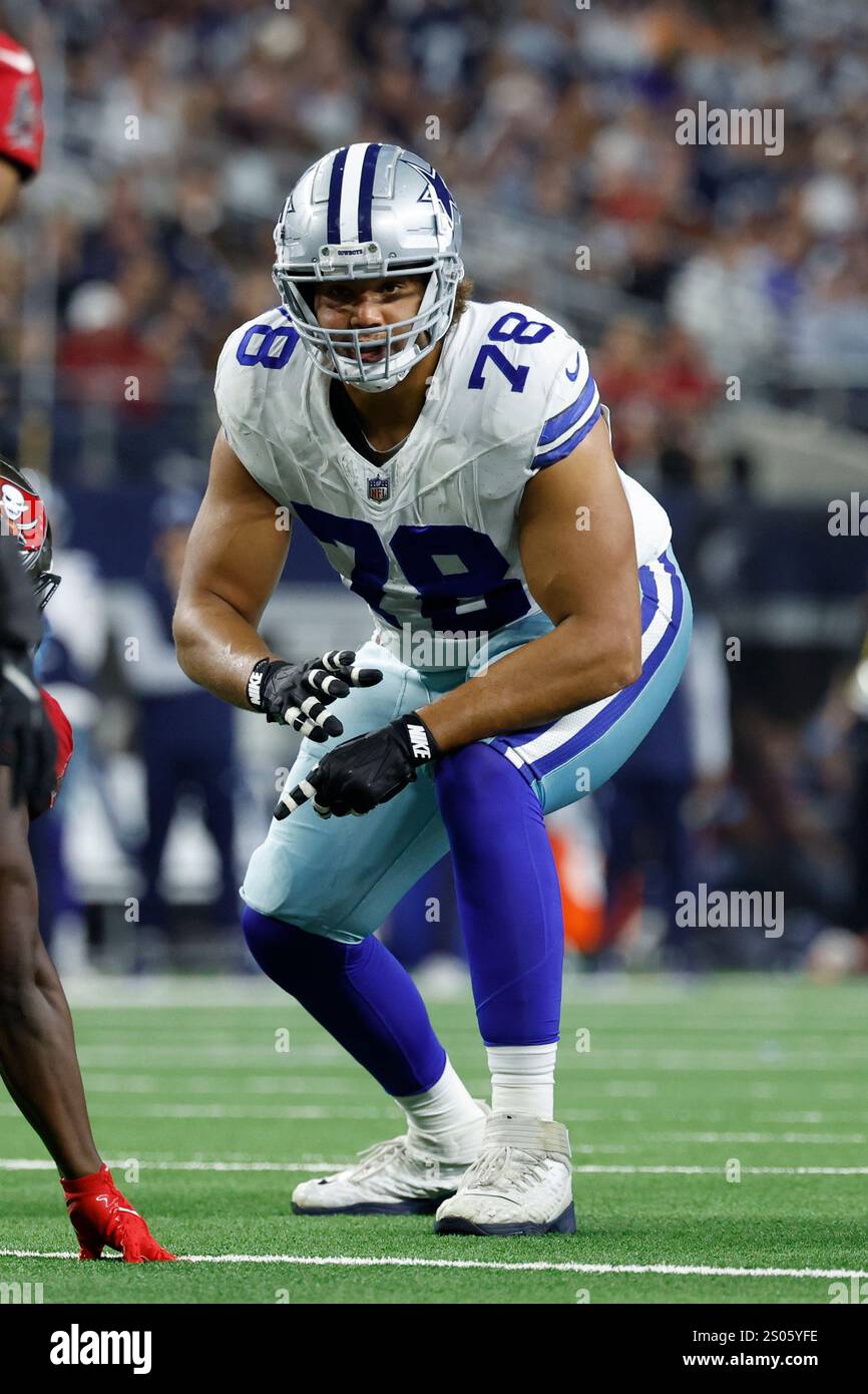 Dallas Cowboys offensive lineman Terence Steele (78) lines up for the ...