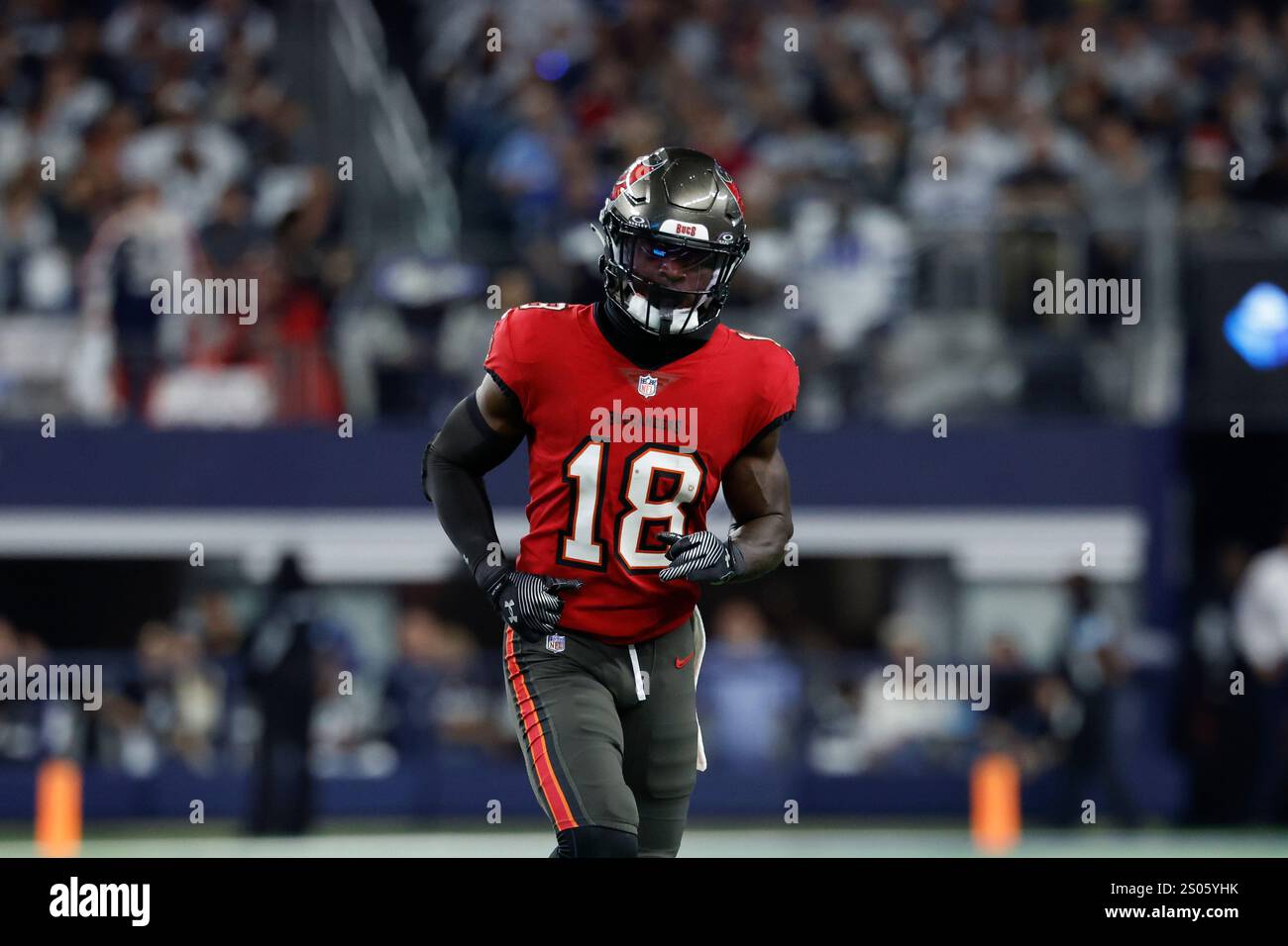 Tampa Bay Buccaneers wide receiver Rakim Jarrett (18) during a NFL ...