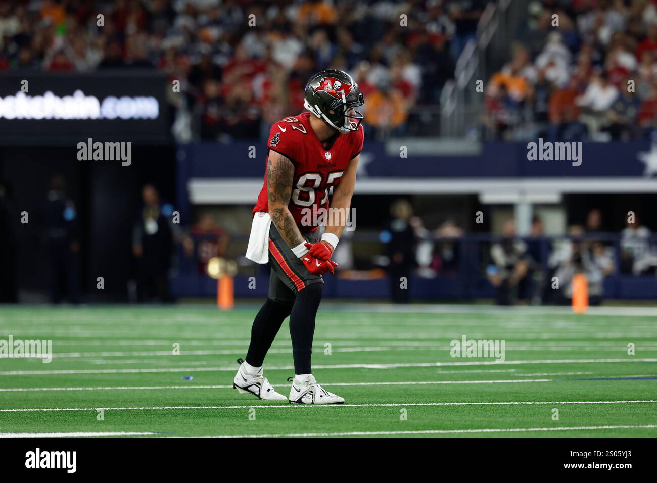 Tampa Bay Buccaneers tight end Payne Durham (87) lines up for the snap ...