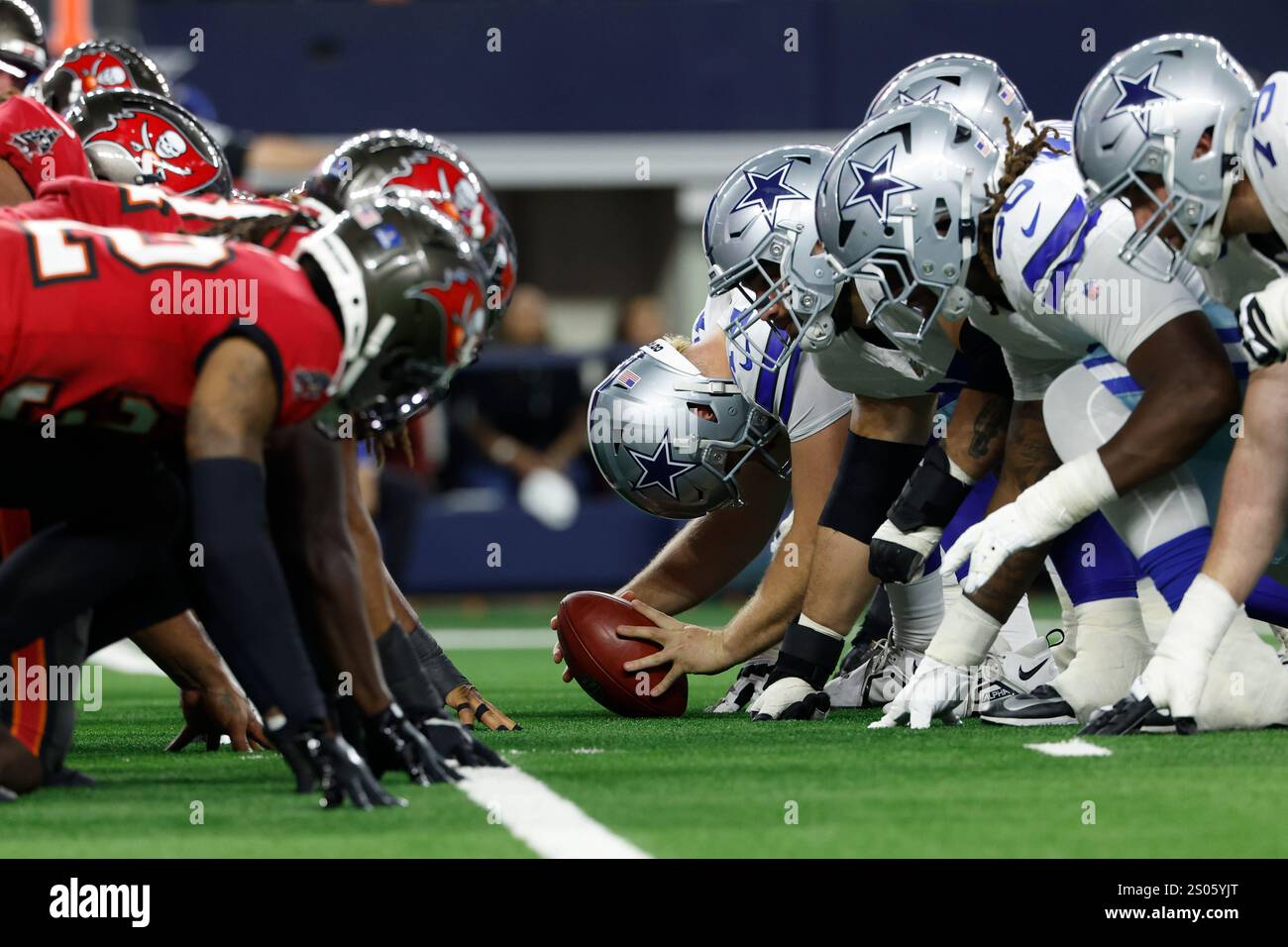Dallas Cowboys line of scrimmage during a NFL football game against the ...
