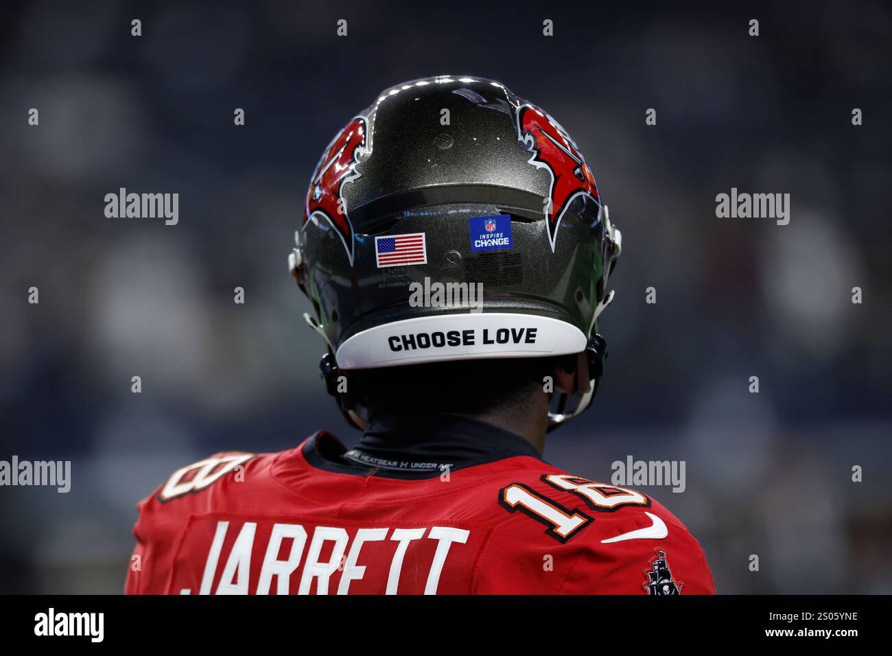 Tampa Bay Buccaneers wide receiver Rakim Jarrett (18) seen from the ...