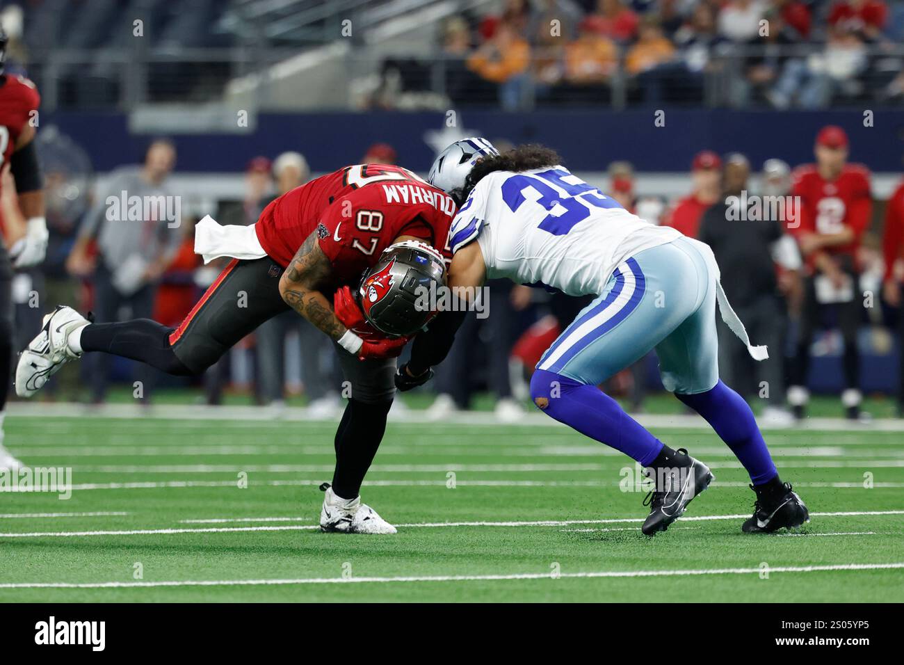 Tampa Bay Buccaneers tight end Payne Durham (87) gets tackled by Marist ...