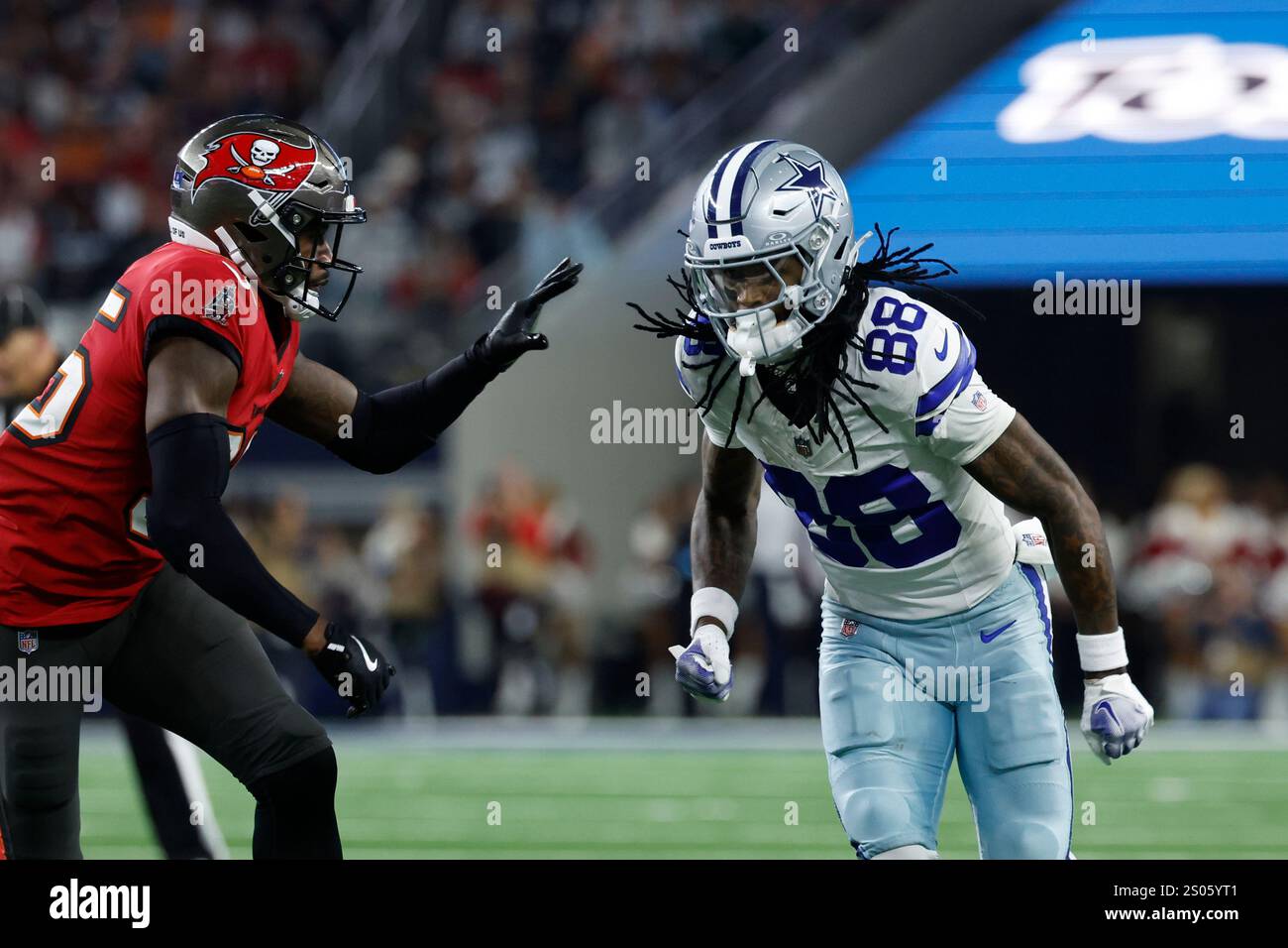 Dallas Cowboys wide receiver CeeDee Lamb (88) runs a pass route against ...