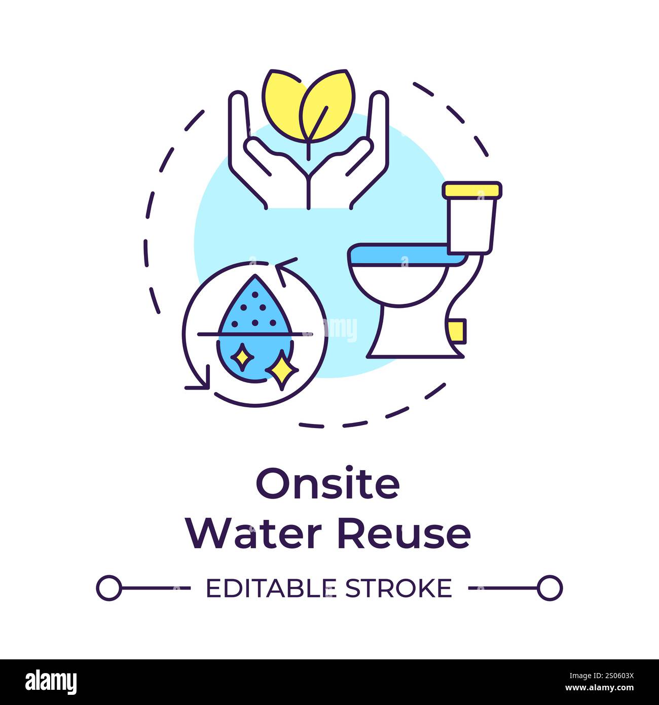 Onsite water reuse multi color concept icon Stock Vector Image & Art ...