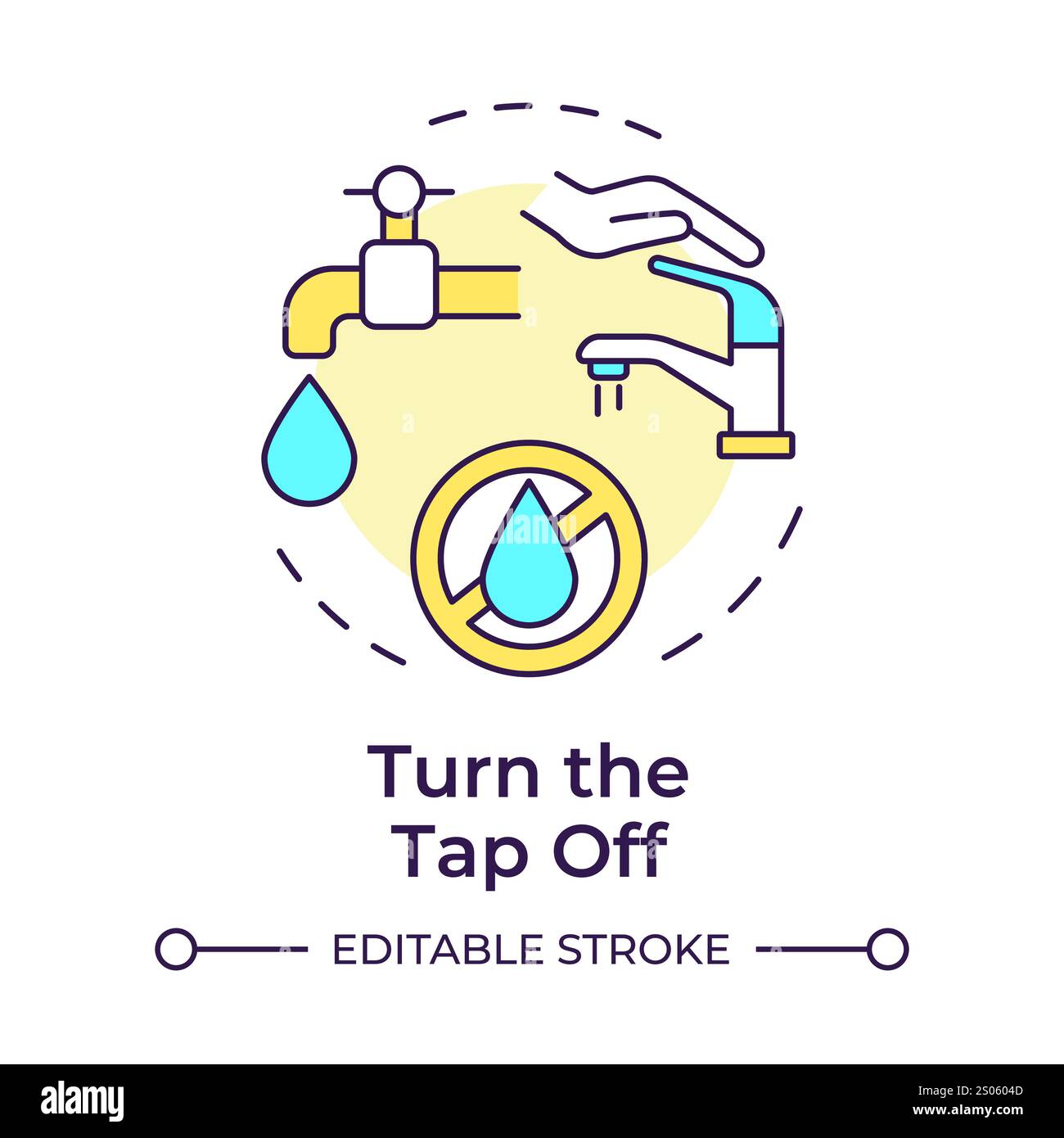 Turn tap off multi color concept icon Stock Vector Image & Art - Alamy