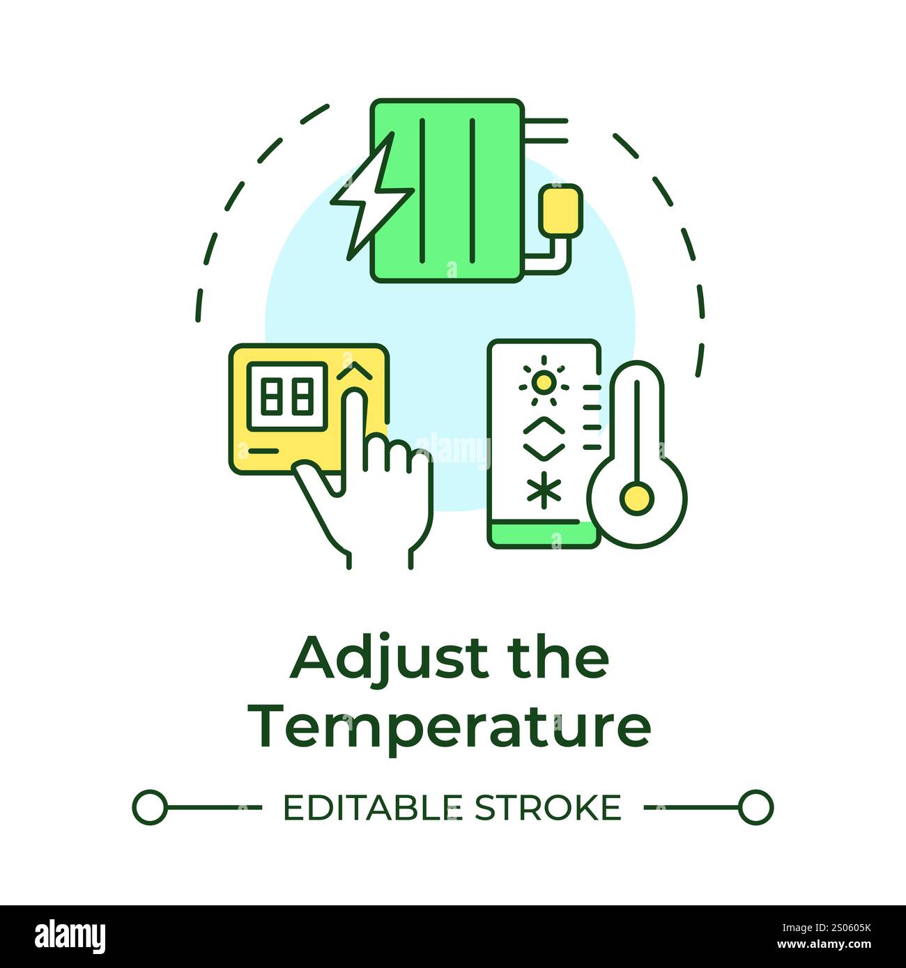 Adjust temperature multi color concept icon Stock Vector Image & Art ...